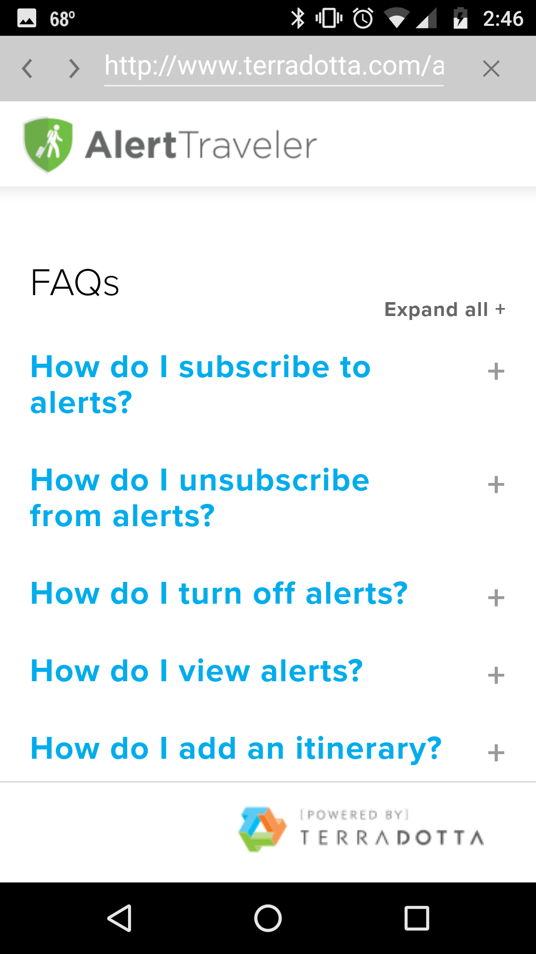Using the AlertTraveler® Mobile App – Terra Dotta